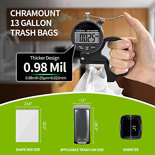 Charmount 13 Gallon Strong Tall Kitchen Drawstring Trash Bags,0.98 Mil Unscented Garbage Bags - 45 Count …