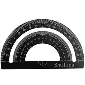 Shalipa Triangle Ruler Four-Piece Set Aluminum Alloy Geometric Protractor Mathematical Triangle Ruler Set Student Stationery (Black)