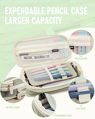 Nicpro 46PCS Aesthetic School Supplies With Big Capacity Pen Case, 26PCS Cute Pastel Mechanical Pencils 0.5 mm & 0.7 mm with 12 Tube HB Lead Refills, Erasers,Eraser Refills for Student Writing Drawing