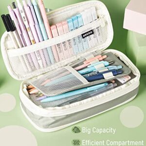 Nicpro 46PCS Aesthetic School Supplies With Big Capacity Pen Case, 26PCS Cute Pastel Mechanical Pencils 0.5 mm & 0.7 mm with 12 Tube HB Lead Refills, Erasers,Eraser Refills for Student Writing Drawing