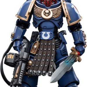 JoyToy 1/18 Warhammer 40,000 Action Figure Ultramarines Intercessor Veteran Sergeant Brother Aeontas (5.3 Inch)