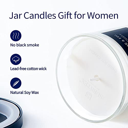 subrtex Wild Rose & FIG Scented Candles for Women, 7oz Small Jar Single Wick Candle, 40 Hours of Burn Time, Highly Scented Aromatherapy Candle Valentine's Day Gift for Bathing Massage