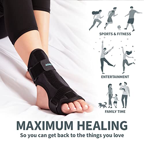 AZMED Plantar Fasciitis Night Splint for Men, Women | Compression Foot Sleeve for Heel, Ankle & Achilles Tendonitis | Adjustable Arch Support Foot Brace for Pain Relief | Light, Breathable