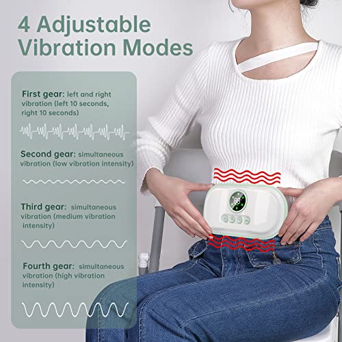 BAICIWE Portable Heating Pad, Menstrual Heating Pad with 3 Heat Levels and 4 Massage Modes, Fast Cordless Heating Pad Back or Belly Pain Relief Heating Pad for Women and Girl (White)