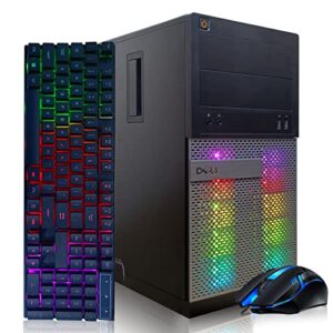 dell rgb gaming pc desktop computer - intel quad i7 up to 3.8ghz, geforce gtx 1660 super 6g gddr6, 16gb memory, 256g ssd + 3tb, rgb keyboard & mouse, wifi & bluetooth 5.0, win 10 pro (renewed)