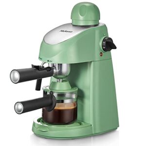 yabano espresso machine, 3.5bar espresso coffee maker, espresso and cappuccino machine with milk frother, espresso maker with steamer (green)