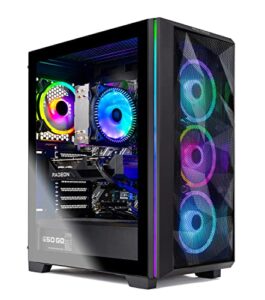 skytech gaming pc desktop – amd ryzen 5 5600x 3.7 ghz, nvidia rtx 4070 ti, 1tb nvme ssd, 16gb ddr4 ram 3200, 750w gold psu, 11ac wi-fi, windows 11 home 64-bit,black