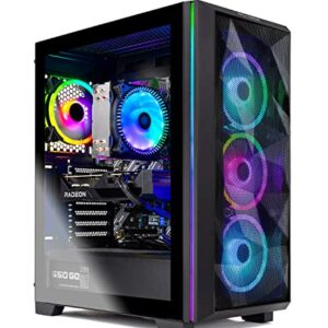 Skytech Gaming PC Desktop – AMD Ryzen 5 5600X 3.7 GHz, NVIDIA RTX 4070 Ti, 1TB NVME SSD, 16GB DDR4 RAM 3200, 750W Gold PSU, 11AC Wi-Fi, Windows 11 Home 64-bit,Black