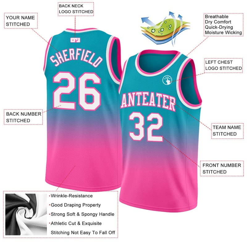 Custom Color Crash Gradient Basketball Jersey Men/Women/Youth DIY Your Personalize Stitched/Printed Letters and Numbers Logo