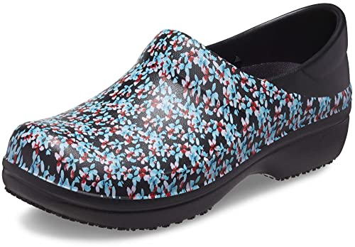 Crocs Women's Neria Pro II Clog, Slip Resistant Work Shoes, Black/Ice Blue, 9