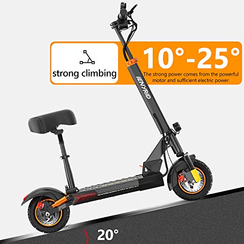 iENYRID 800W Adults Electric Scooter with Seat, Updated 48V 16Ah Battery, 28MPH Top Speed, 25miles Range, Dual Suspension & Braking System,10'' Off-Road Tire, Foldable Commuter E-Scooter