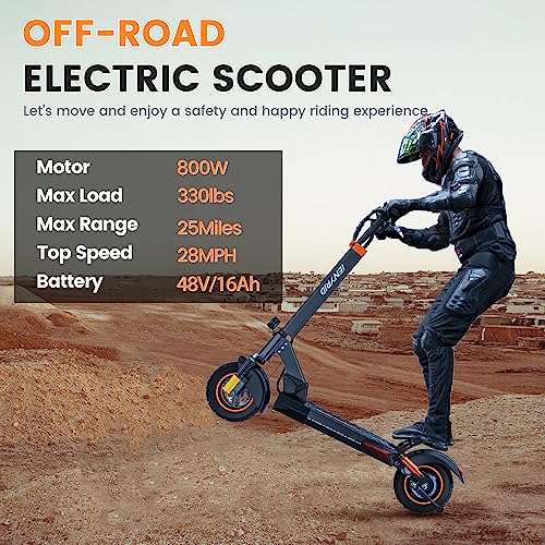 iENYRID 800W Adults Electric Scooter with Seat, Updated 48V 16Ah Battery, 28MPH Top Speed, 25miles Range, Dual Suspension & Braking System,10'' Off-Road Tire, Foldable Commuter E-Scooter