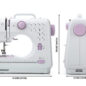 Mini Sewing Machine by Astrophos (Including Extension Table and Sewing Supplies Set) - Small Electric Overlock Sewing Machines with 2 Speed 12 Built-in Stitch Patterns AP-005-A9