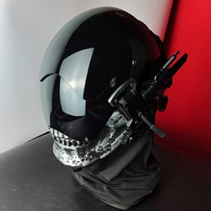 Marikito Cyberpunk mask adult helmet, Techwear futurism mask, Halloween holiday party role play costume props, anti fog lens (skull)