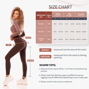 SINOPHANT High Waisted Leggings for Women - Full Length & Capri Buttery Soft Yoga Pants for Workout Athletic(Full Black,XXL)