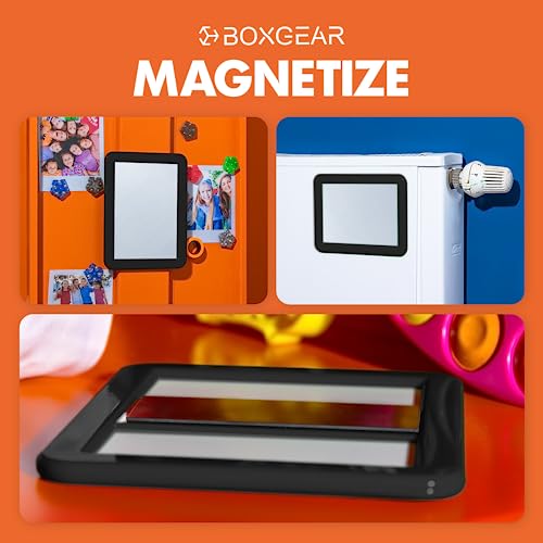 Boxgear Magnetic Locker Mirror - 5" x 7"- for School Locker, Bathroom, Household Refrigerator, Locker Accessory, Workshop Toolbox or Office Cabinet (Black)