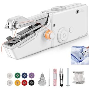 wzhhpidn handheld sewing machine,mini sewing machine for quick stitching,portable sewing machine suitable for home,travel and diy,electric handheld sewing machine for beginners,white