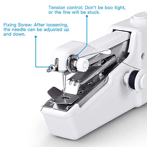 Handheld Sewing Machine, Portable Mini Cordless Handheld Electric Stitch Tool for Fabric Curtains Clothing Home Travel DIY Use