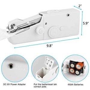 Handheld Sewing Machine, Portable Mini Cordless Handheld Electric Stitch Tool for Fabric Curtains Clothing Home Travel DIY Use