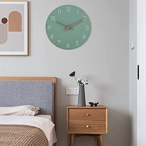 Wall Clock 12 Inch Large Wall Clocks Battery Operated Rustic Wooden Modern Silent Wall Clock Round Easy to Read Non Ticking Analog Clock for Bedroom Living Room Office Kitchen Bathroom Home Deoor