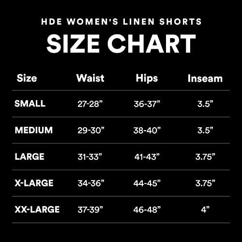 HDE High Waisted Linen Blend Pull On Summer Shorts for Women 2023 Trendy Pockets White - M