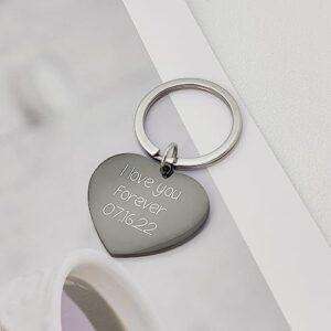 SEKECHIKU Personalized Photo Keychain -Picture Keychain Customized - Laser Etched Design - Unique Customized Gift for Boyfriend Girlfriend