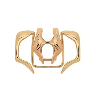 L'VOW Cyber-punk Liquid Fake Lip Ring for Women Men Party Hollow Copper Lip Cuff Body Jewelry Cyborg Accessories(Gold)