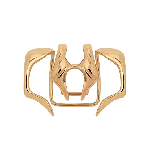 L'VOW Cyber-punk Liquid Fake Lip Ring for Women Men Party Hollow Copper Lip Cuff Body Jewelry Cyborg Accessories(Gold)