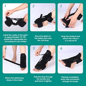 Vsehipl Plantar Fasciitis Night Splint,2 Pack 2023 NEW Upgraded Night Splint Adjustable Elastic Dorsal for Women & Men,Plantar Fasciitis Relief Brace for Achilles Tendonitis and Foot Drops