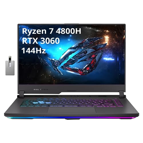 ASUS ROG Strix G15 Gaming Laptop, 15.6" FHD 144Hz Display, AMD Ryzen 7-4800H, 64GB RAM, 2TB PCIe SSD, RGB Backlit Keyboard, GeForce RTX 3060 6G, Wi-Fi 6, Win 11 Pro, Gray, 32GB USB Card