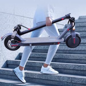 CUNFON Electric Scooter, 8.5" Solid Tires Electric Scooter for Adults, 350W Motor, Up to 19 Miles Long-Range, Portable Folding Commuting Scooter for Adults, UL Safety Certified and App