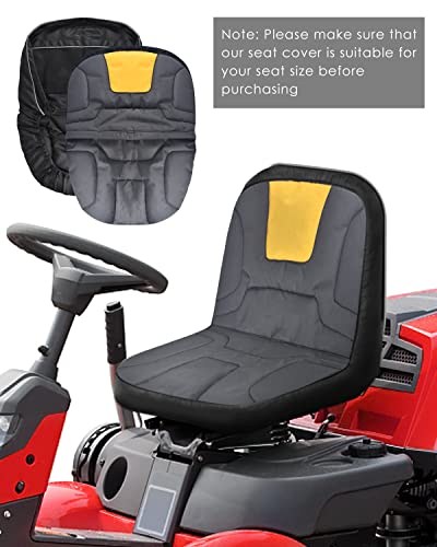 PACETAP Riding Lawn Mower Seat Cover, Heavy Duty 600D Oxford Waterproof Seat Cover with Padding, Durable Tractor Seat Cover Fits Kubota, for Cub Cadet, for Ford, for Mahindra, for Husqvarna (Medium)