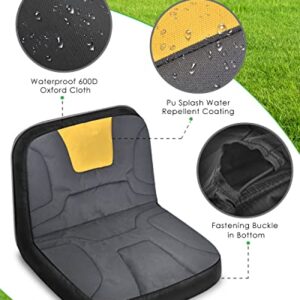 PACETAP Riding Lawn Mower Seat Cover, Heavy Duty 600D Oxford Waterproof Seat Cover with Padding, Durable Tractor Seat Cover Fits Kubota, for Cub Cadet, for Ford, for Mahindra, for Husqvarna (Medium)