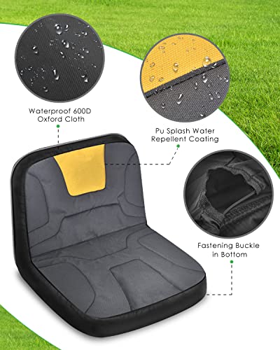 PACETAP Riding Lawn Mower Seat Cover, Heavy Duty 600D Oxford Waterproof Seat Cover with Padding, Durable Tractor Seat Cover Fits Kubota, for Cub Cadet, for Ford, for Mahindra, for Husqvarna (Medium)