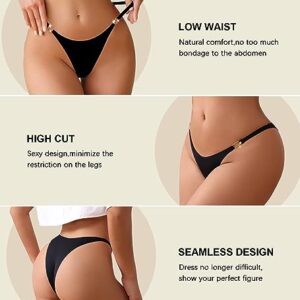 chahoo G-string Thongs for Women Sexy 5 Pack Seamless Women Underwear Breathable Low Rise T-back Tangas Ladies No Show Panties Hipster S-XL