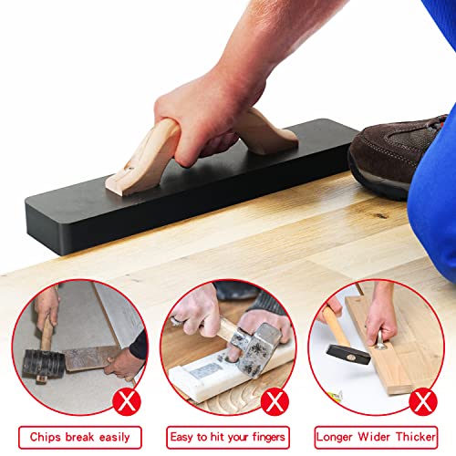 NAACOO Flooring Tools - Heavy Big Tapping Block + Heavy Duty Pull Bar, Needn't Hammer, for Vinyl Plank Flooring - Tapping Block Just Knock 1-2 Times to Complete Flooring Installation.