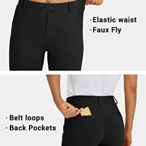 Willit Women's Capri Pants Dress Yoga Pants Work Capri Slacks Stretch Office Pants High Waisted 21" Black 16