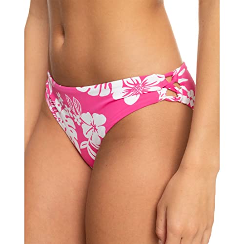 Roxy Women's Standard Beach Classics Hipster Bikini Bottom, Shocking Pink Hello Aloha 232