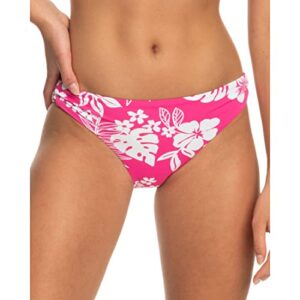 Roxy Women's Standard Beach Classics Hipster Bikini Bottom, Shocking Pink Hello Aloha 232