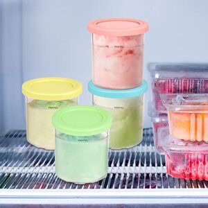 FIRJOY 16 oz. Containers | Extra Replacement Pints and Lids - Compatible with Ninja Creami NC301 NC300 NC299AMZ Series ONLY (4 Pack - Blue, Pink, Green, Yellow)