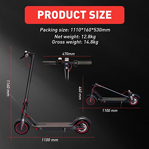 drosery Electric Scooter, 350W Motor 8.5" Solid Tires Electric Scooter Adults, 20 Miles Range 18.6 MPH Speed with App, 36V 10.4Ah Battery, Folding Commuter Scooter Electric for for Adults Kids Teens