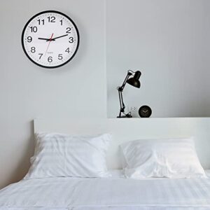 OceeK Black Wall Clock Silent Non-Ticking 10 Inch Non-Ticking Wall Clock 10 Inch Silent Quartz Modern Wall Clocks 10” Battery Operated Modern Simple Style Decorative for Home Office School Wall Clock