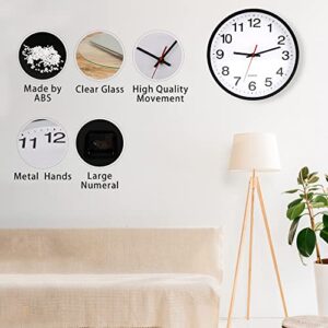 OceeK Black Wall Clock Silent Non-Ticking 10 Inch Non-Ticking Wall Clock 10 Inch Silent Quartz Modern Wall Clocks 10” Battery Operated Modern Simple Style Decorative for Home Office School Wall Clock