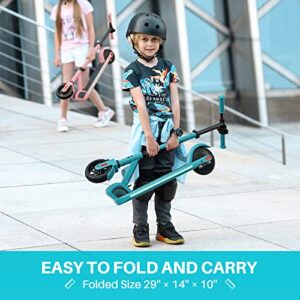 SmooSat PRO Electric Scooter for Kids, Colorful Rainbow Light, LED Display, Adjustable Speed and Height, Foldable, Ages 8 and Up, 2023 Model