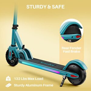 SmooSat PRO Electric Scooter for Kids, Colorful Rainbow Light, LED Display, Adjustable Speed and Height, Foldable, Ages 8 and Up, 2023 Model