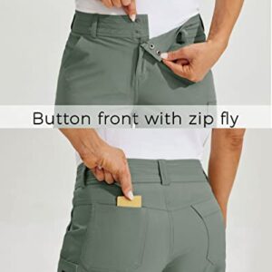 Willit Women's Golf Shorts Hiking Cargo Shorts Quick Dry Athletic Casual Summer Shorts with Pockets 5" Sage Green 6