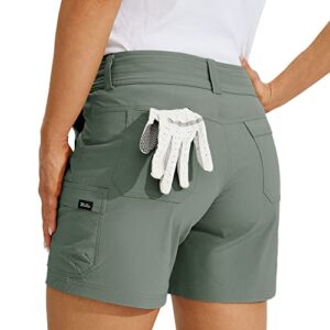 Willit Women's Golf Shorts Hiking Cargo Shorts Quick Dry Athletic Casual Summer Shorts with Pockets 5" Sage Green 6