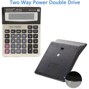 Office Calculator for Desk, 12 Digit Big Button Mechanical Calculators Desktop with Large LCD Display Dual Power for Home School and Business.