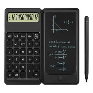 ipepul calculator，calculators desktop with writing screen, large display, and quiet design - ideal for students and office workers (black)