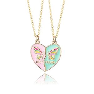 lezmoii best friend necklace friendship necklace matching magnetic bff necklace for 2 girls jewelry friendship gifts (d: butterfly heart)